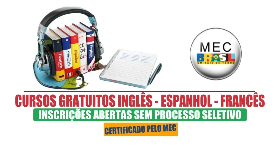 MEC está oferecendo cursos gratuitos e online (EAD) com certificados em inglês e espanhol. Não é ...